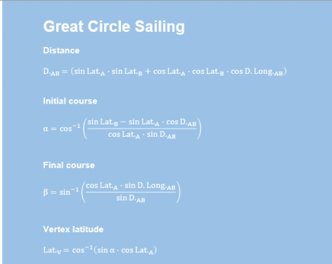 Advanced Great Circle Sailing Calculator