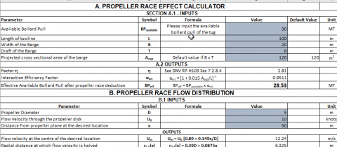 Propeller Race Effect Calculator for Towing