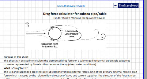 Drag Force Calculator for Subsea Pipeline